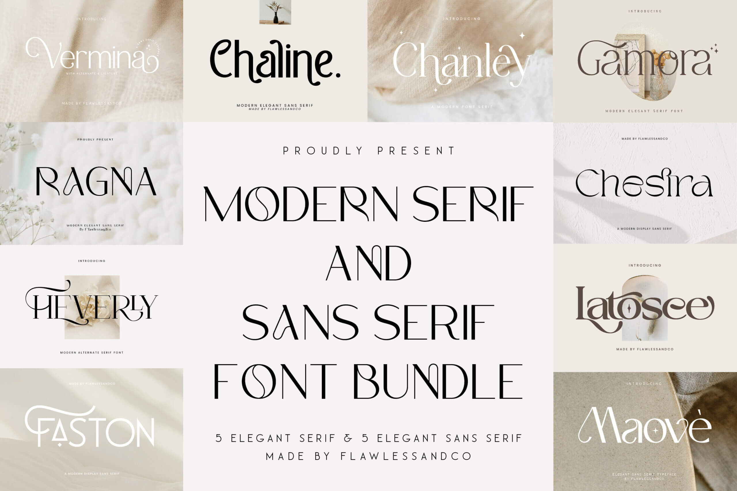 Modern Serif and Sans Serif Font Bundle